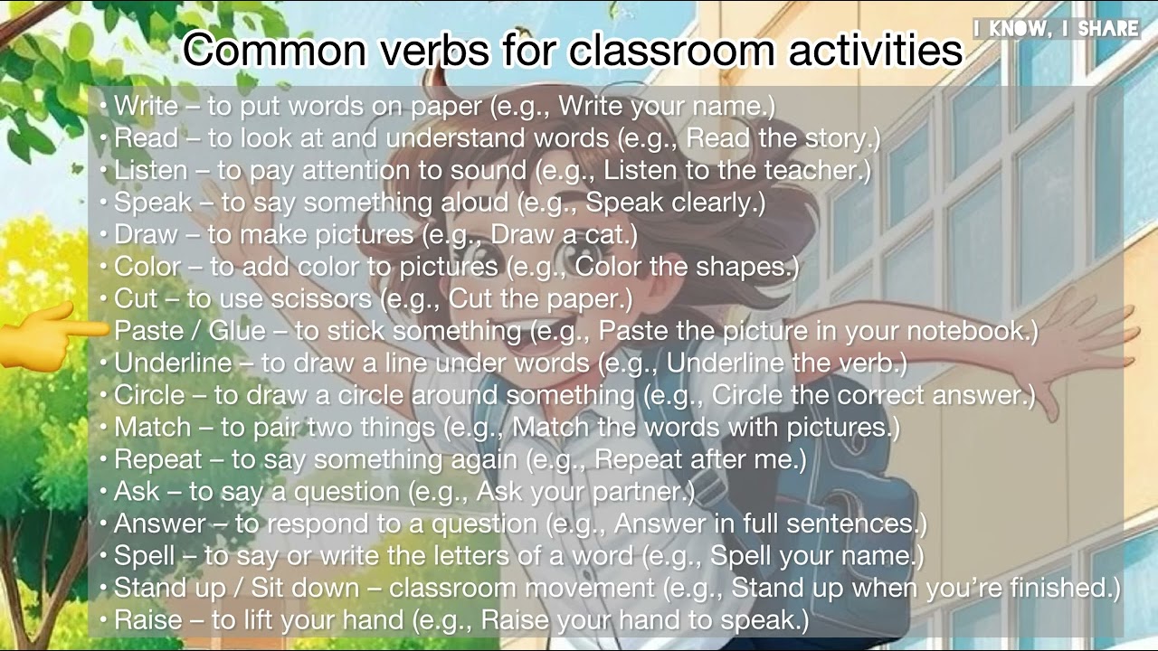 Classroom verbs