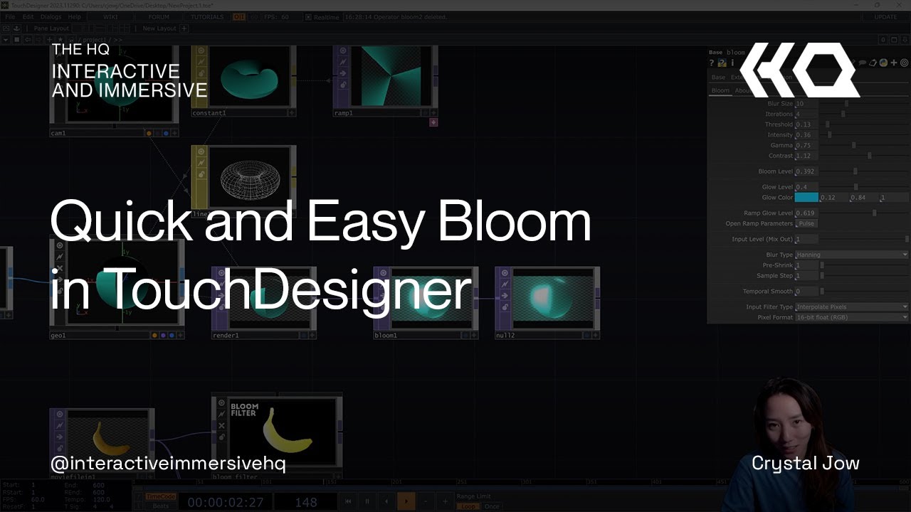 Quick and Easy Bloom in TouchDesigner - TouchDesigner Tutorial 150