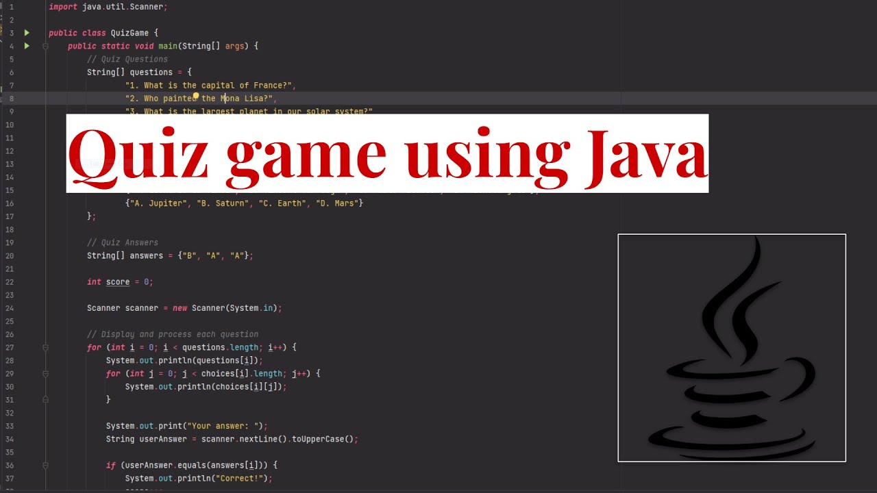 Console-Based Quiz || Java