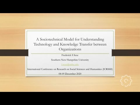 (2020 ICRSSH) A Sociotechnical Model for Technology and Knowledge Transfer between Organizations