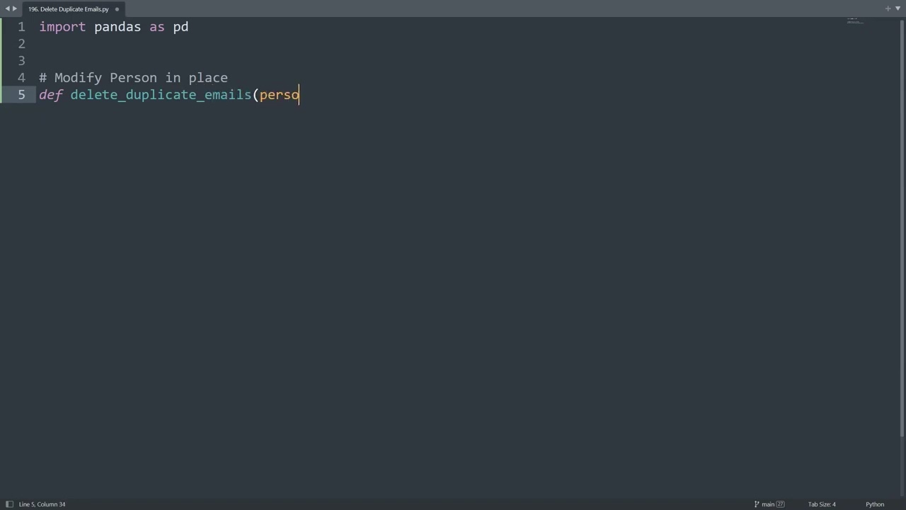 Leetcode 196. Delete Duplicate Emails in Python | Python Leetcode | Python Coding Tutorial | ASMR