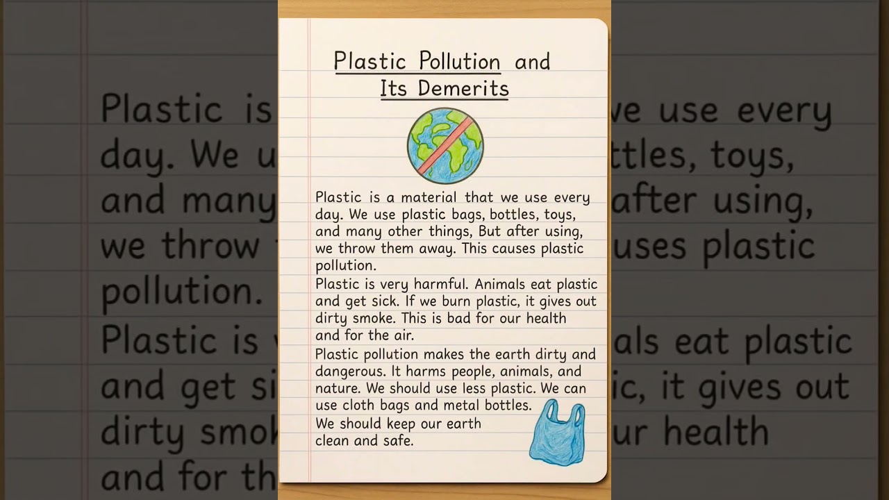 Essay on plastic pollution & its demerits | | #plasticpollution #saveenvironment #trending