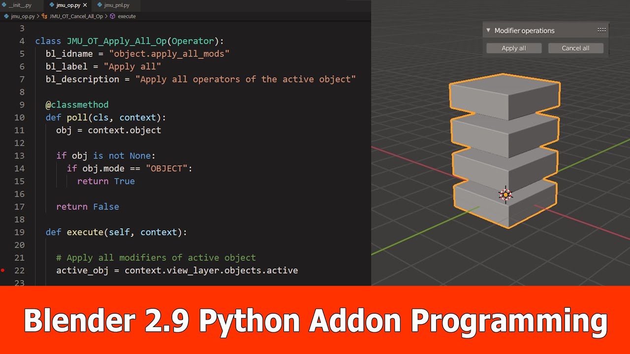 Blender 2.9 Python Addon Programming Tutorial