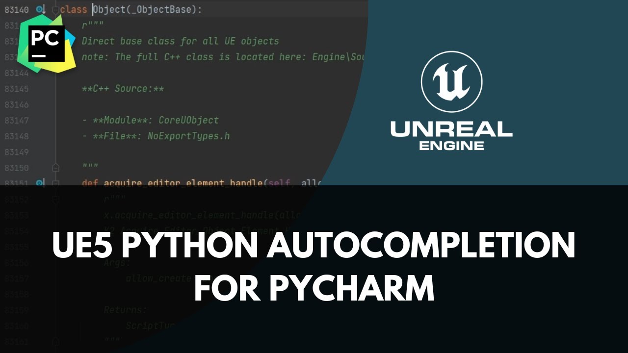 Setting Unreal 5 Python Autocompletion in PyCharm - Using Stub Files