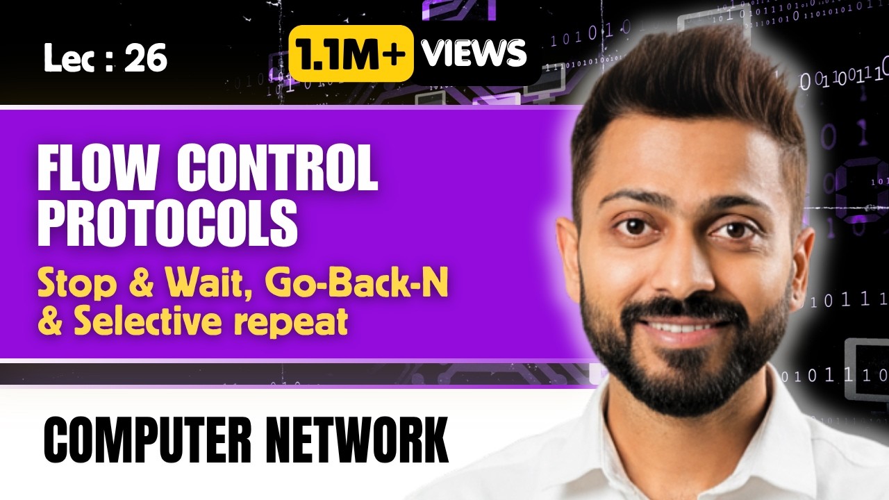 Lec-26: Various Flow Control Protocols | Stop&Wait , GoBackN & Selective repeat in Data Link Layer