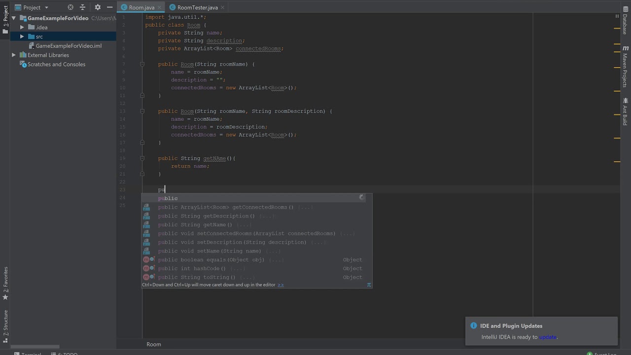 Object Oriented Text Based Game Part 1