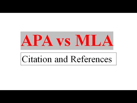 MLA vs APA references || Difference between MLA vs APA citations and references ||