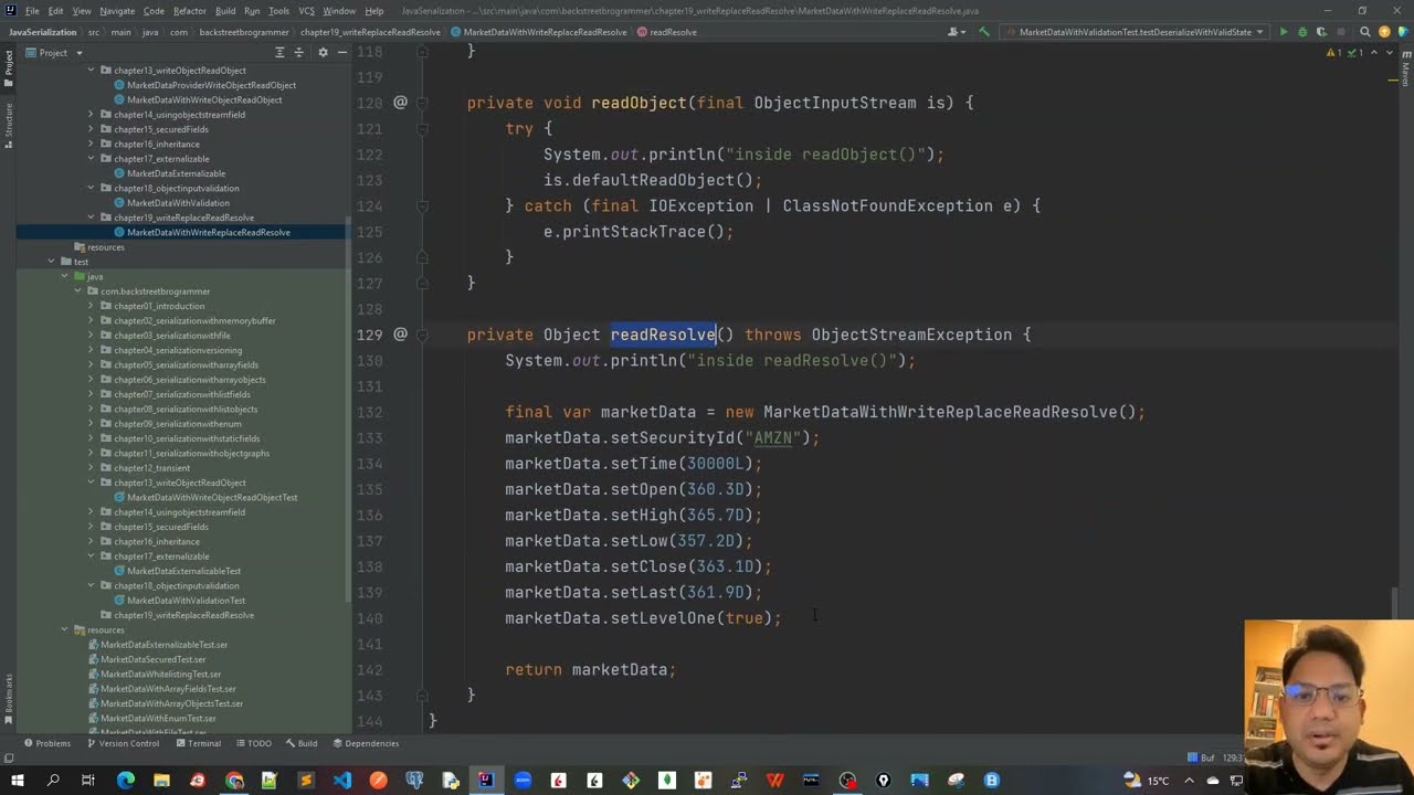 49 - Java Serialization using writeReplace() and readResolve() - Code Demo 1