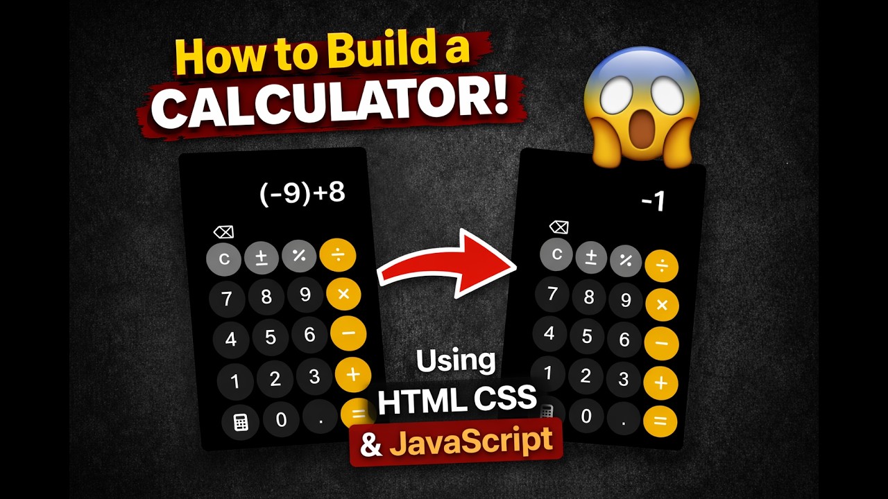 Build a Calculator in 10 Minutes! ⏱️ HTML CSS & JavaScript Beginner Project 🔥