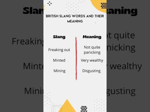 British Slang words and their meaning