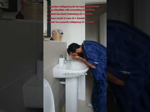 How to preform wudu correctly (Muslim washing before prayer)