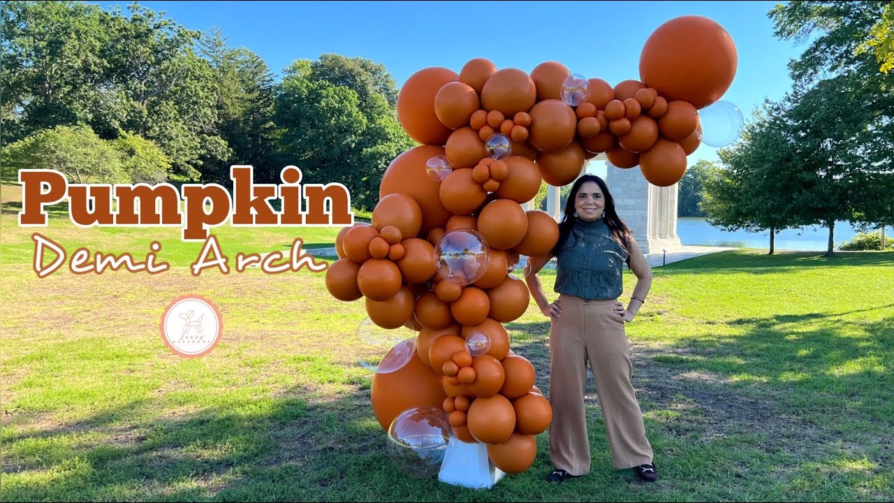 Pumpkin Balloon Demi Arch
