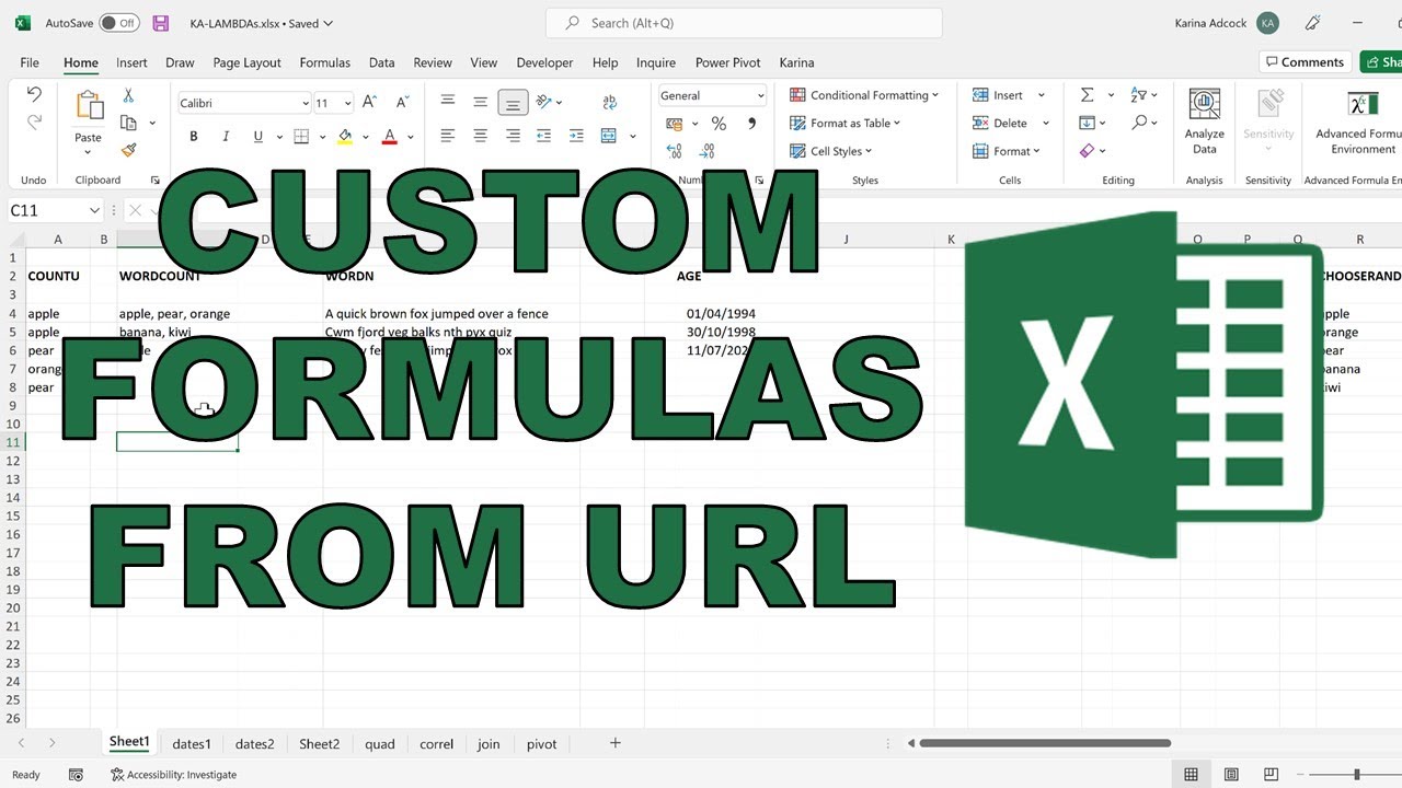 Custom excel lambda formulas from a GitHub Gist url using advanced formula environment