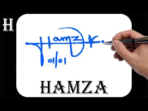 Hamza name signature design - H signature style - How to signature your name