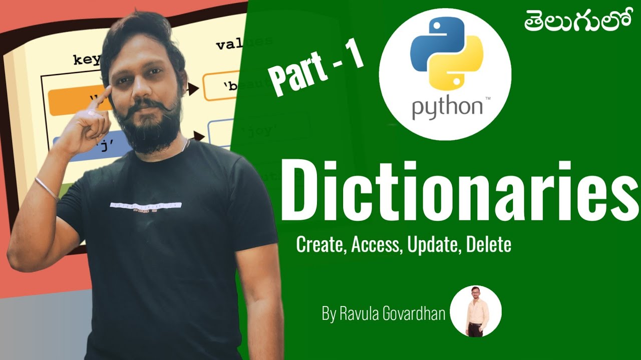 [Python in Telugu]: Dictionaries in Python | Python Dictionary (Create, Access, Update, Delete)
