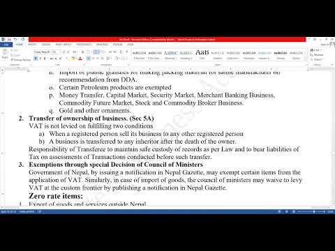 Vat Registration and Law in Nepal Part 2