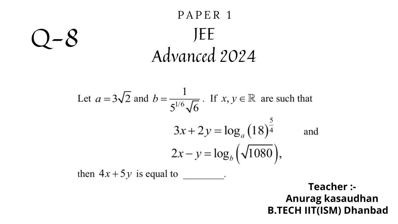 JEE Advanced 2024 Math Paper 1 (Q 8) solution | IIT JEE Maths | #jeeadvanced2024  #projecteducation