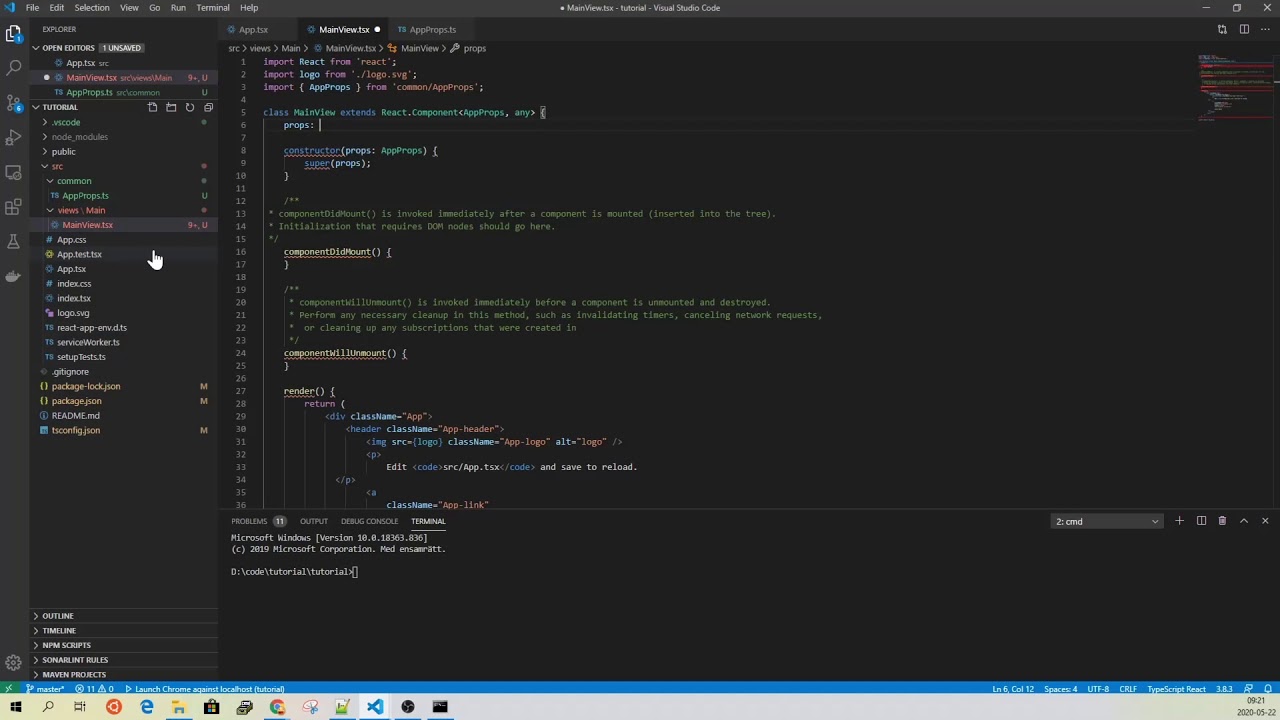 Tutorial on making React app with Typescript & MobX - Part 1 (Create the project)
