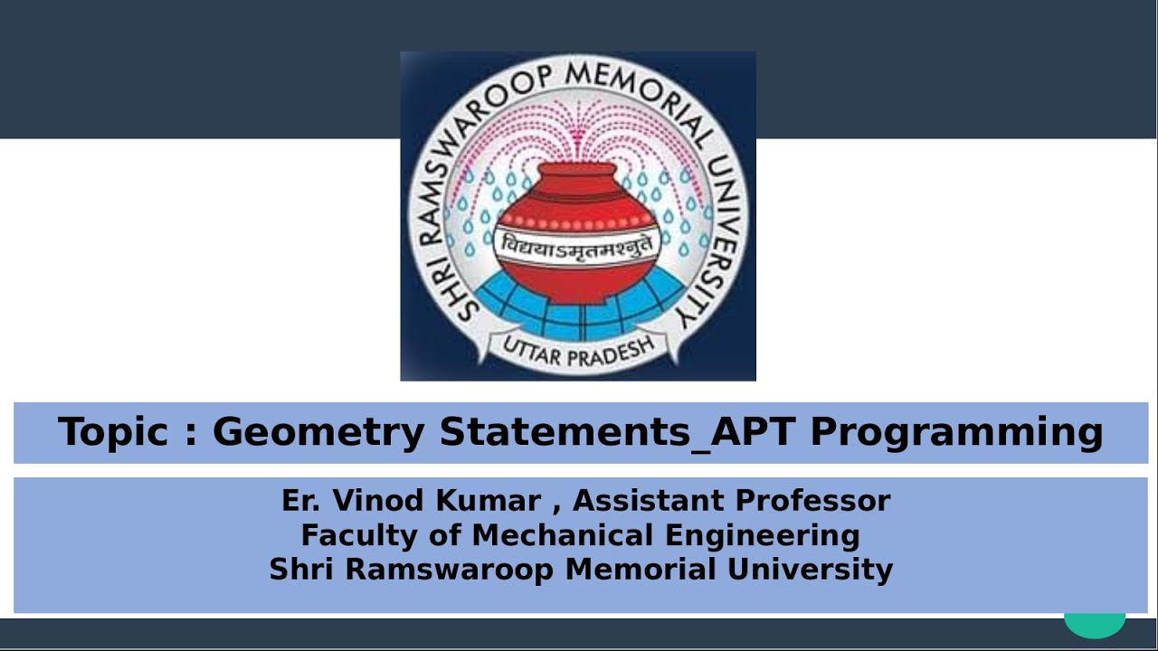 Geometry Statements APT Programming(Faculty of Mechanical Engineering)