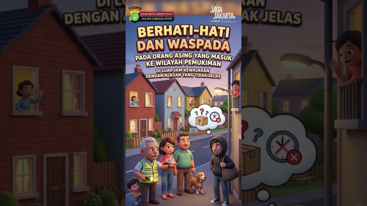 Tetap waspada dan peduli lingkungan sekitar.Laporkan segera jika ada orang mencurigakan.