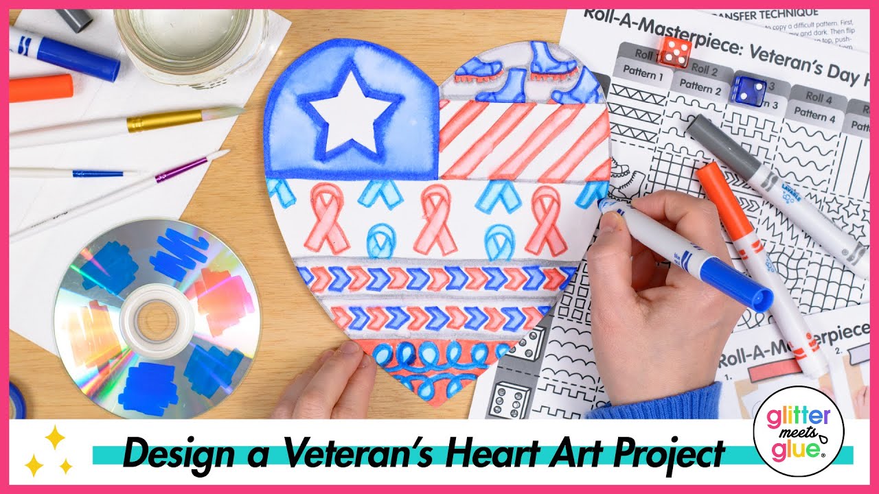 Veteran's Day Art Project Elementary Art | Roll A Dice Game, Lesson Plan, Template, & Tutorial Video