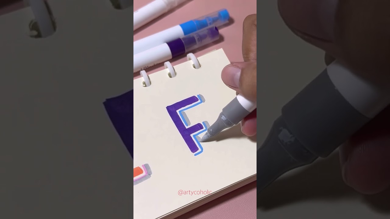 Lettering F 💜 #howtousebrushpen #art #calligraphyloverwithcalligraphypen