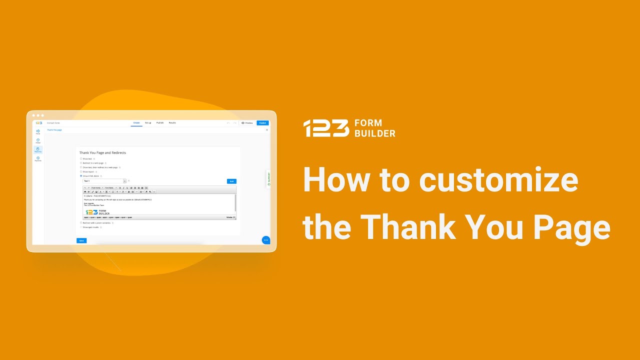 How to customize the Thank You page (Part 1) | 123FormBuilder