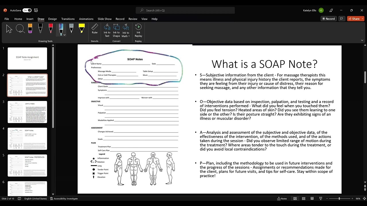Basic SOAP Notes Lecture for Massage Therapy Client 