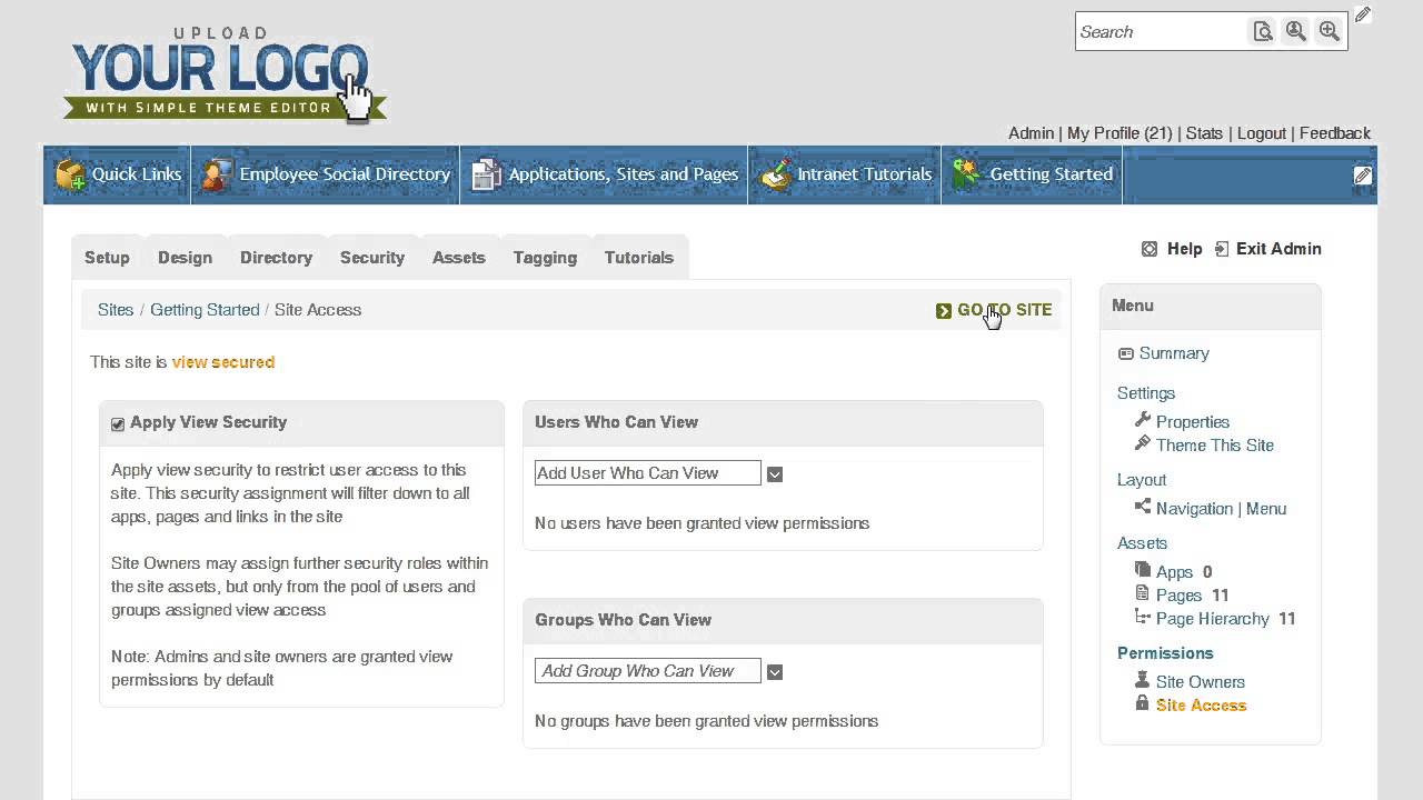Intranet Connections: Dynamic Menus & Security Permissioning