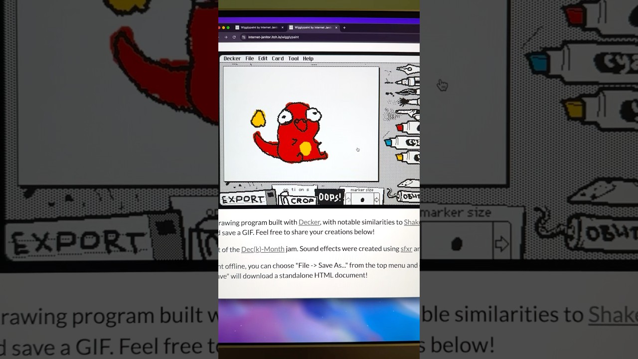 Use jiggly drawing program to draw and save a GIF #drawing #painting #gif