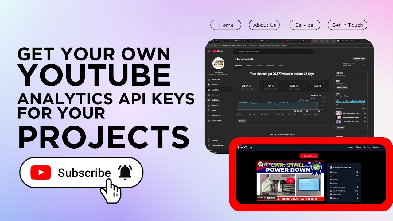 How to Get YouTube Analytics API Key &  YouTube Data API v3 For Your Project