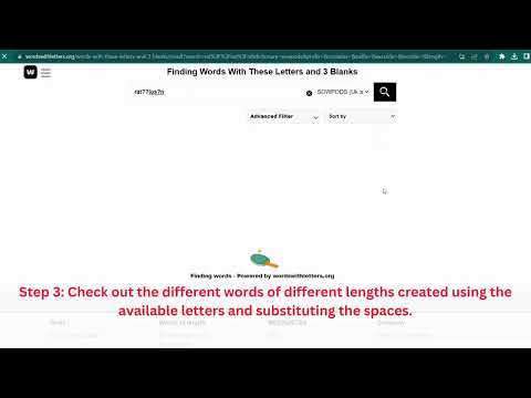 Finding Words With These Letters and Three Blanks Tutorial
