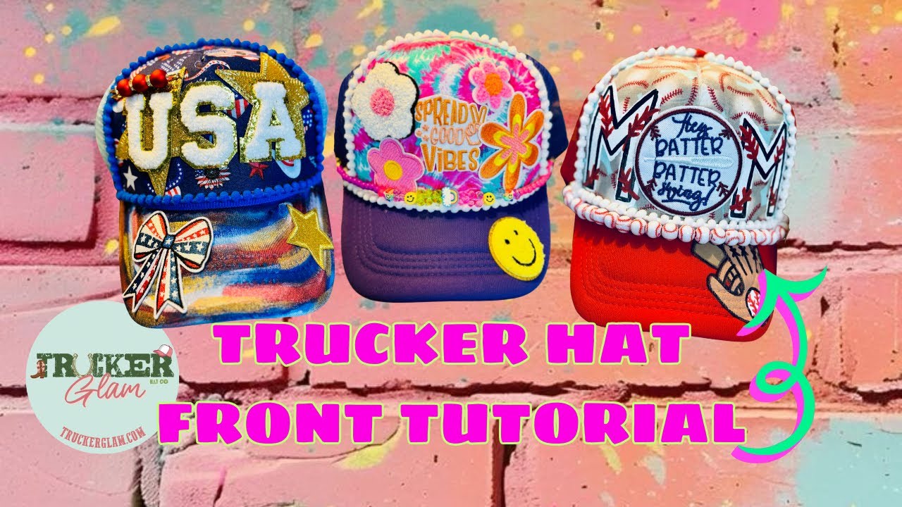 Trucker Hat Front Tutorial | DIY Hat Front #truckerhat #diyhats #diyideas 