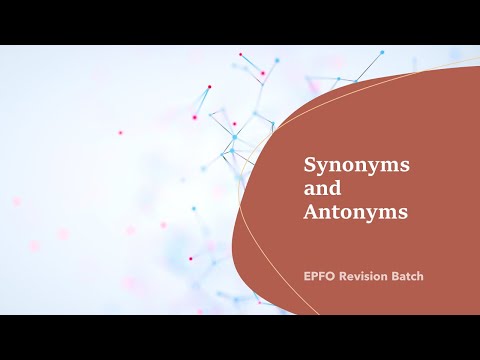 EPFO Revision Batch | English | Synonyms and Antonyms