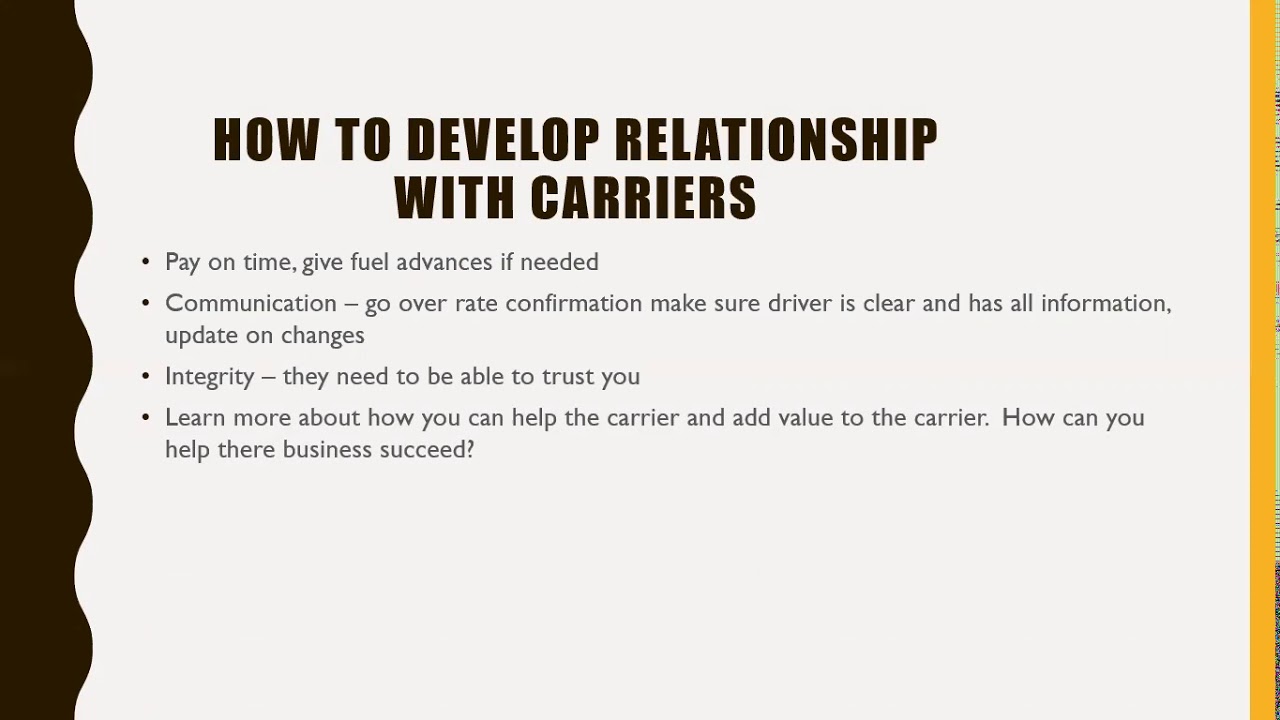 Freight Broker | Broker Carrier Relationships |  How To Build Relationships With Truckers / Carriers