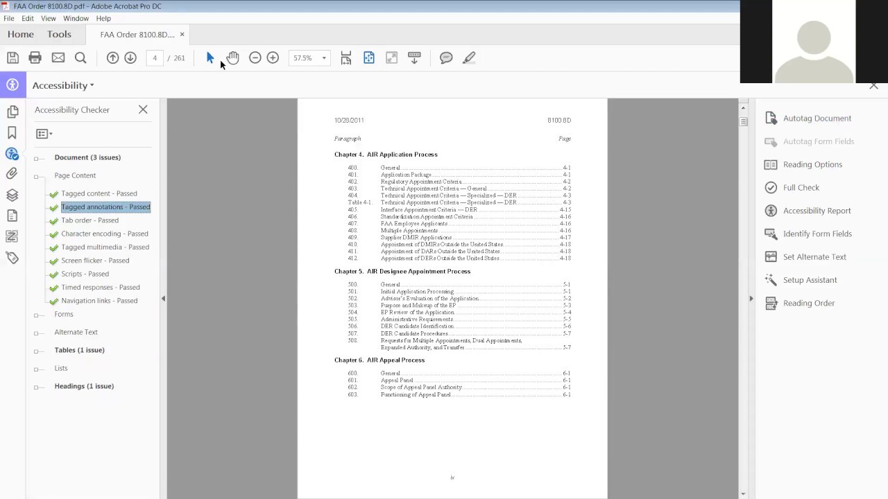 How to make a correction during a PDF accessibility check when it says, tagged annotations – failed.