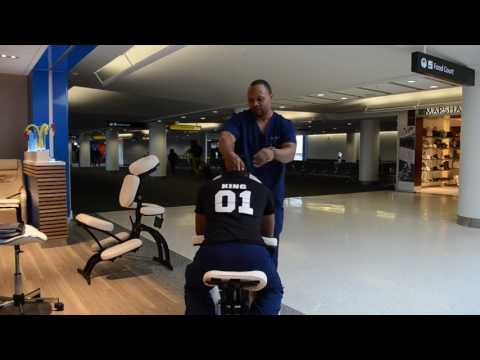 How to do a Chair Massage, Step by Step Tutorial Working at The Airport.