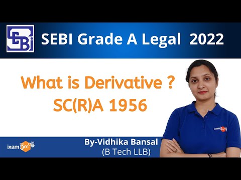 SEBI Grade A Legal Officer | What is Derivative? SCRA 1956 | By Vidhika Bansal