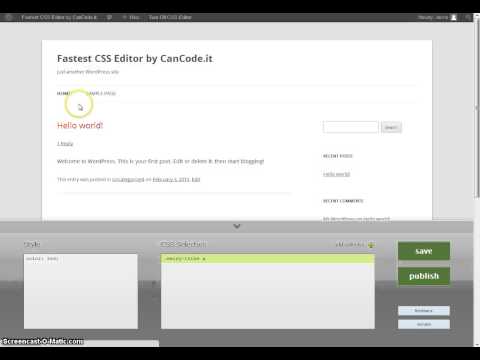 Fastest Css Editor (WordPress Plugin) - Quick Tour