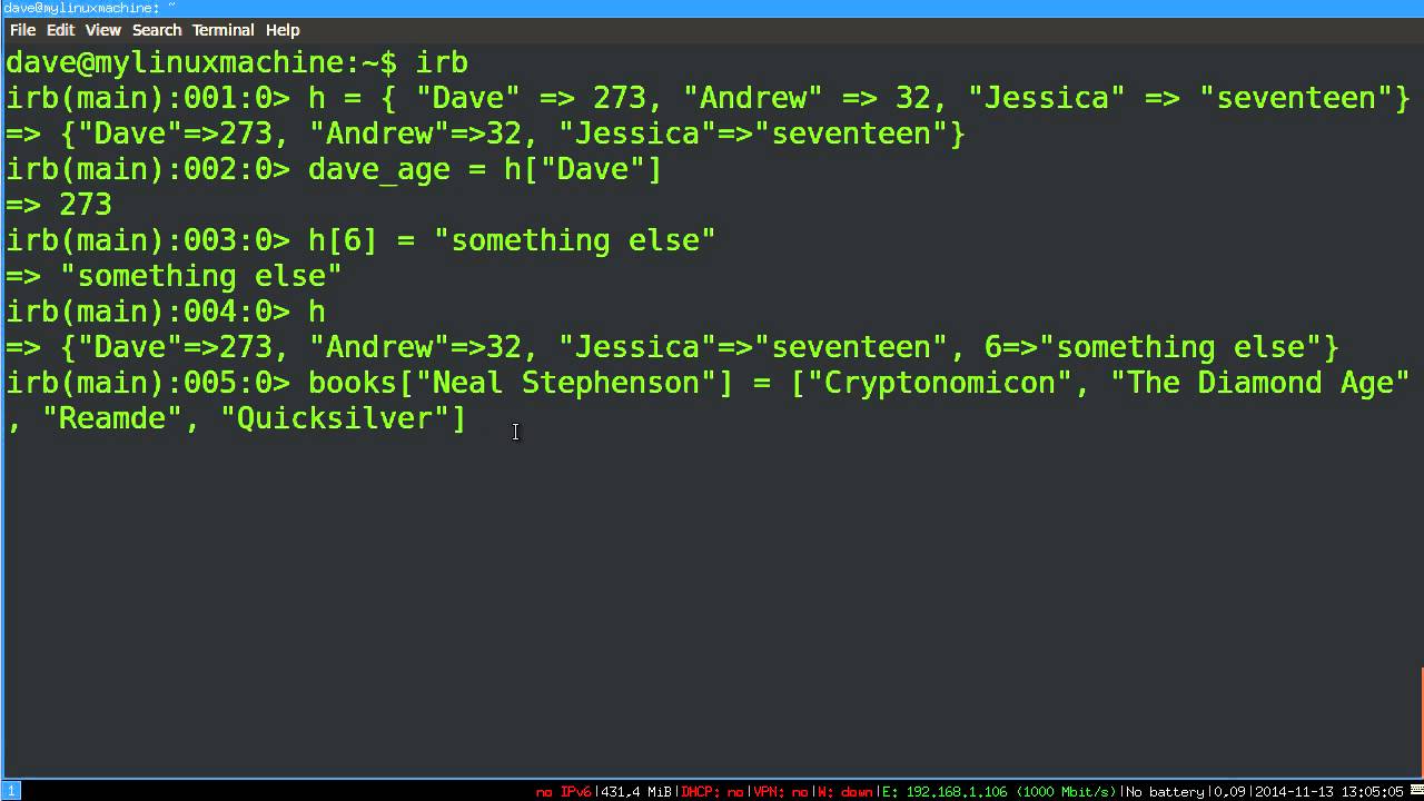 Programming Ruby 07 -- Hash Ops