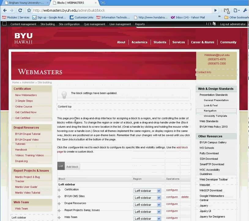 Drupal Tutorial: Block Administration in Drupal