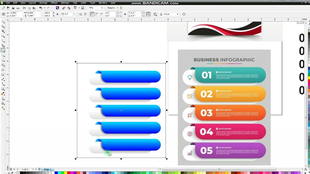 CorelDRAW tutorial infographic text box design