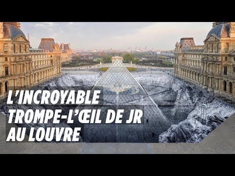 L’incroyable trompe-l’œil de JR autour de la pyramide du Louvre