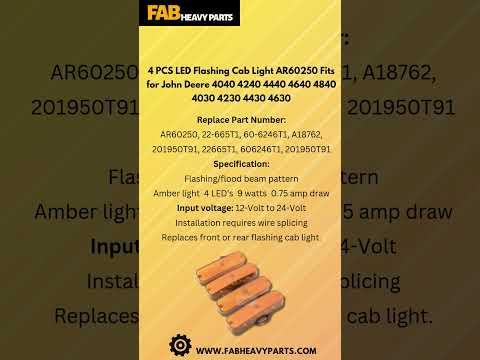 4 PCS LED Flashing Cab Light AR60250 Fits for John Deere 4040 4240 4440 4640 4840 4030 4230...