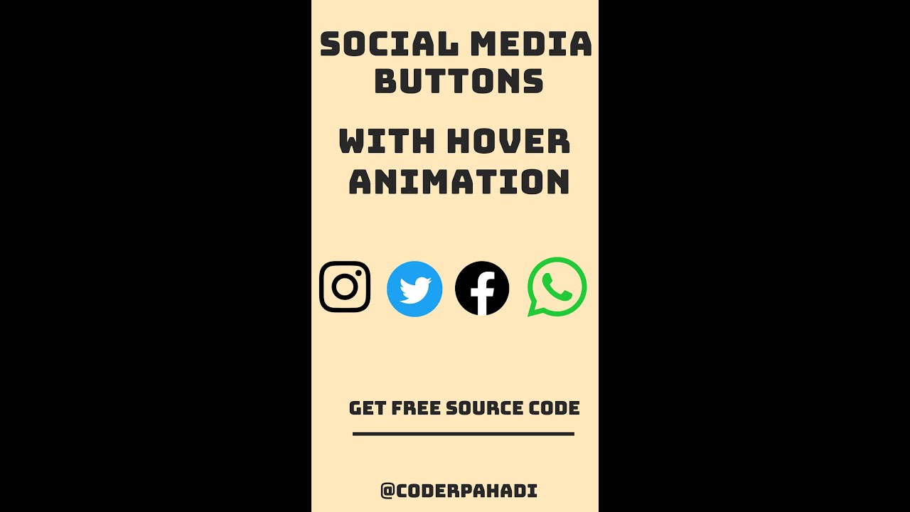 Create Social Media Icons with Hover Effect | Get Free Source Code