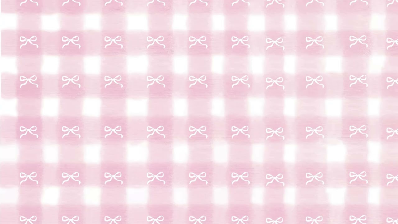 1 Hour Pink Bow Wallpaper Screensaver 🎀 | White Background Aesthetic Loop (No Music)