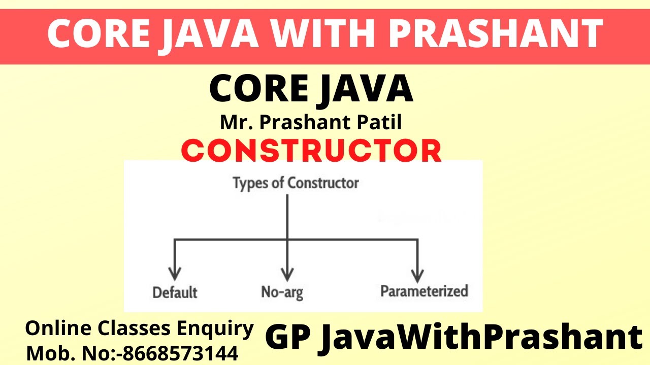 Java Tutorial | Constructors in Java | Types of Java Constructors | GP java with Prashant