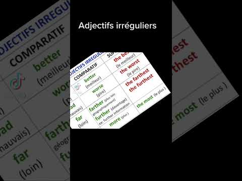 Adjectifs irréguliers en Anglais