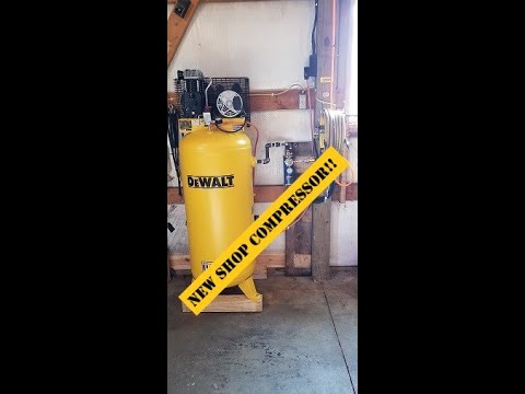 DeWalt 60 Gallon Air compressor. Purchase, install and 1st power up.