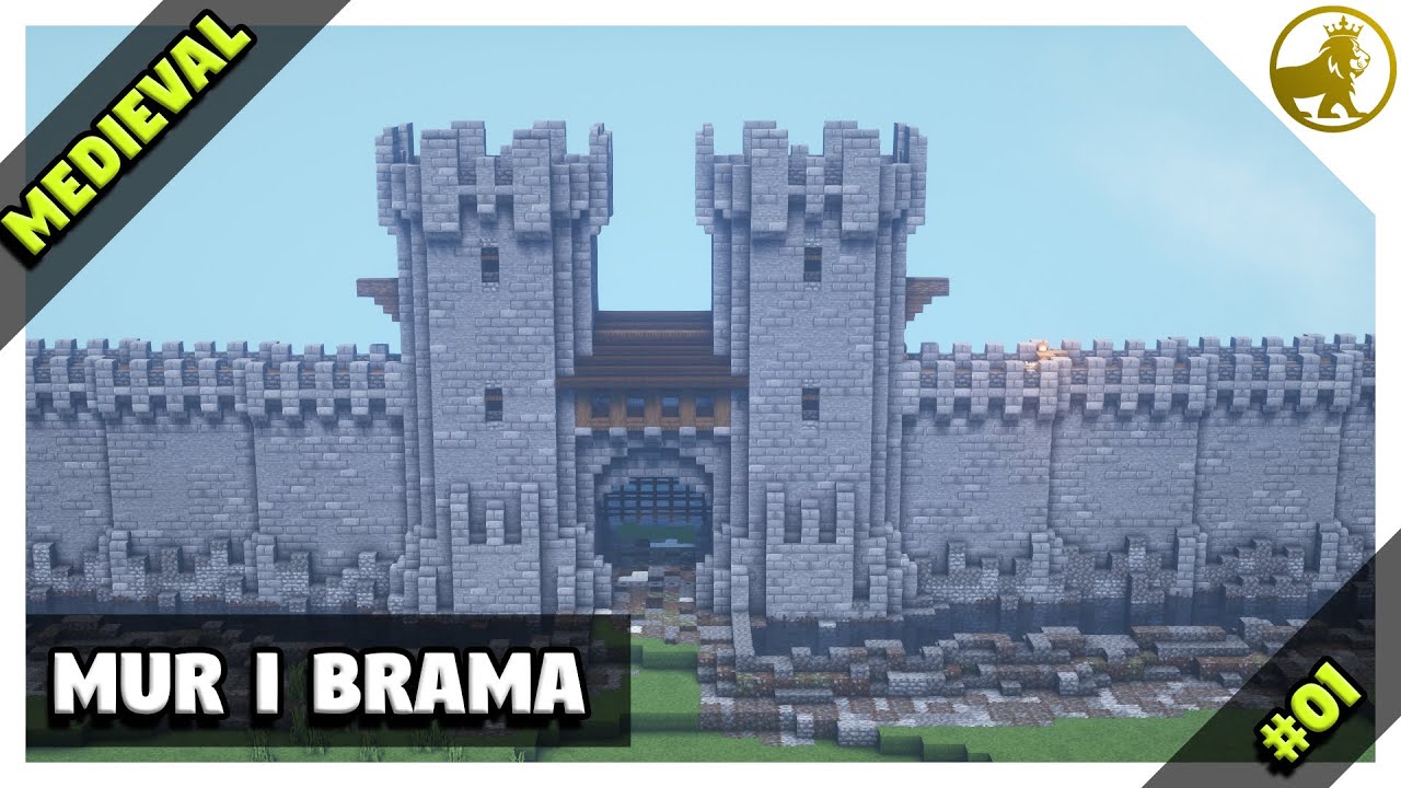 Mur oraz Brama Obronna do Zamku | Minecraft Średniowiecze #01 ...